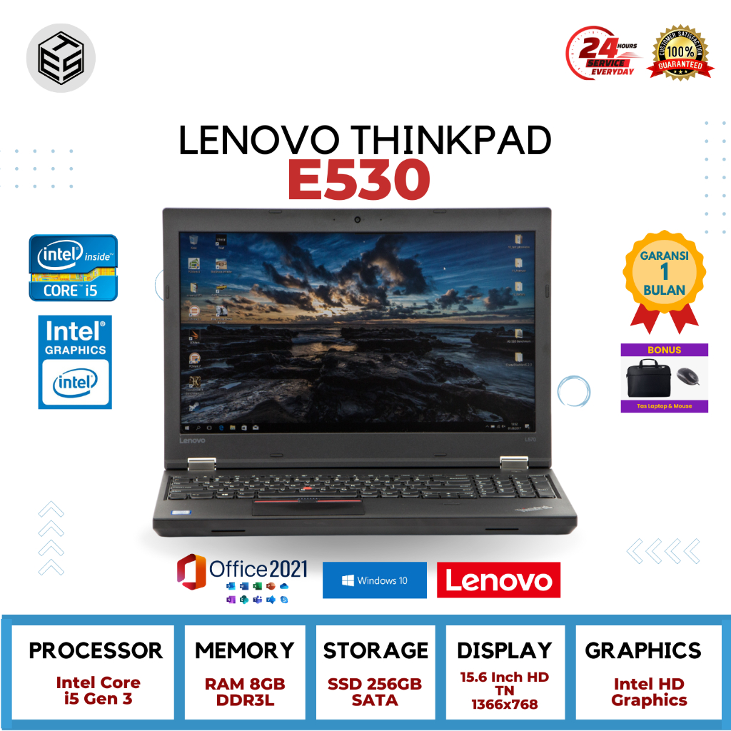 Jual Lenovo Thinkpad E530 Core i5 Gen 3 RAM 8GB SSD 256GB Laptop Mulus Original | Shopee Indonesia