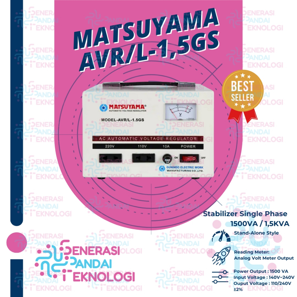 Jual MATSUYAMA AVR/L-1.5GS Stabilizer Listrik Stavol Listrik Stavolt ...