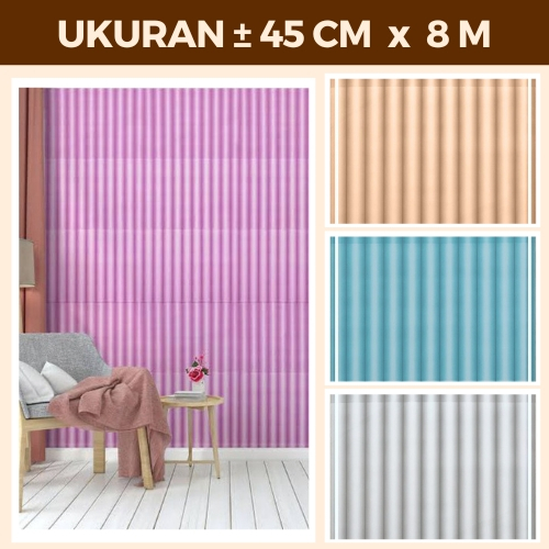 Jual Wallpaper Dinding Kamar Motif Garis Garis Walpaper Salur Pink Biru Warna Abu Gliter Ukuran ...