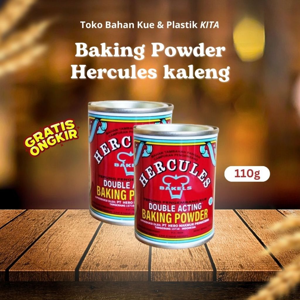 Jual Baking Powder Hercules Double Acting Kaleng (110 g) | Shopee Indonesia