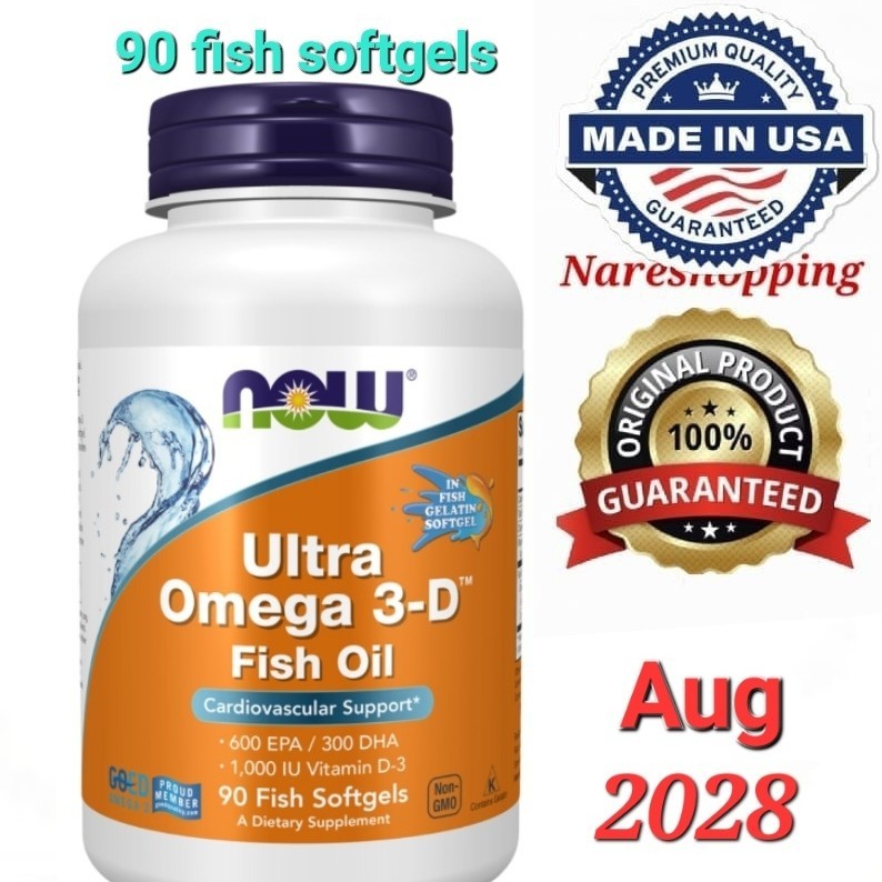 Jual NowFoods Ultra Omega 3-D, 600 EPA / 300 DHA, 90 Fish Softgels 3D ...