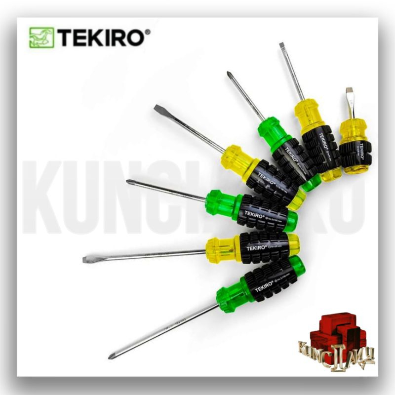 Jual Tekiro obeng gagang karet ph2 x 100 (+) / obeng tekiro plus ...