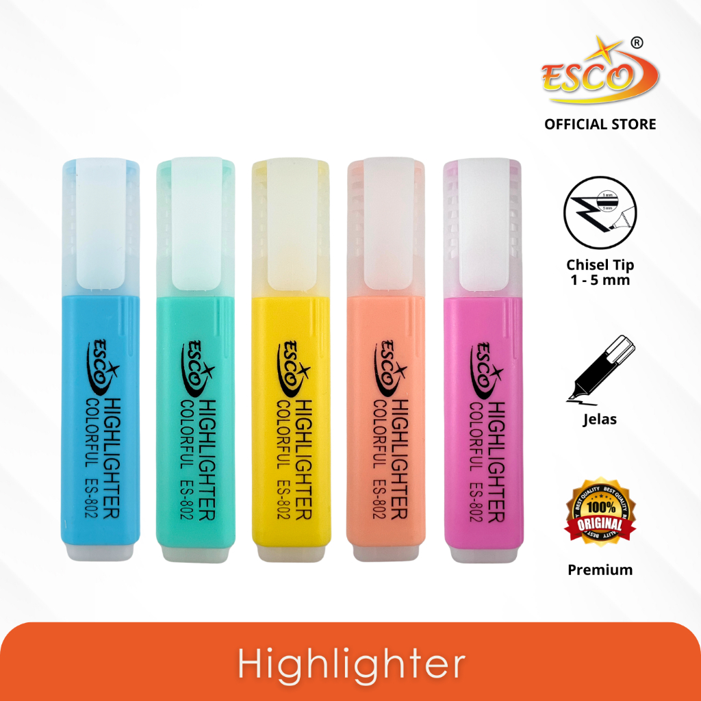 Jual Esco Highlighter Warna Cerah ES-802 | Shopee Indonesia