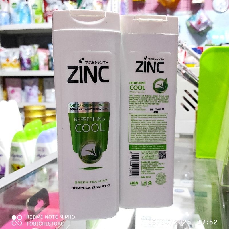 Jual Shampoo Zinc Refreshing Cool 340ml - Sampo Anti Ketombe with Green ...