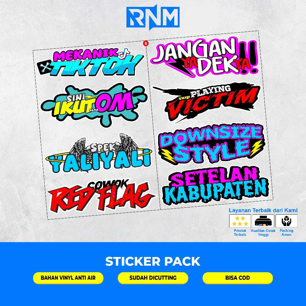 Jual STICKER MOTOR KATA-KATA VIRAL | VOL 8 | Shopee Indonesia