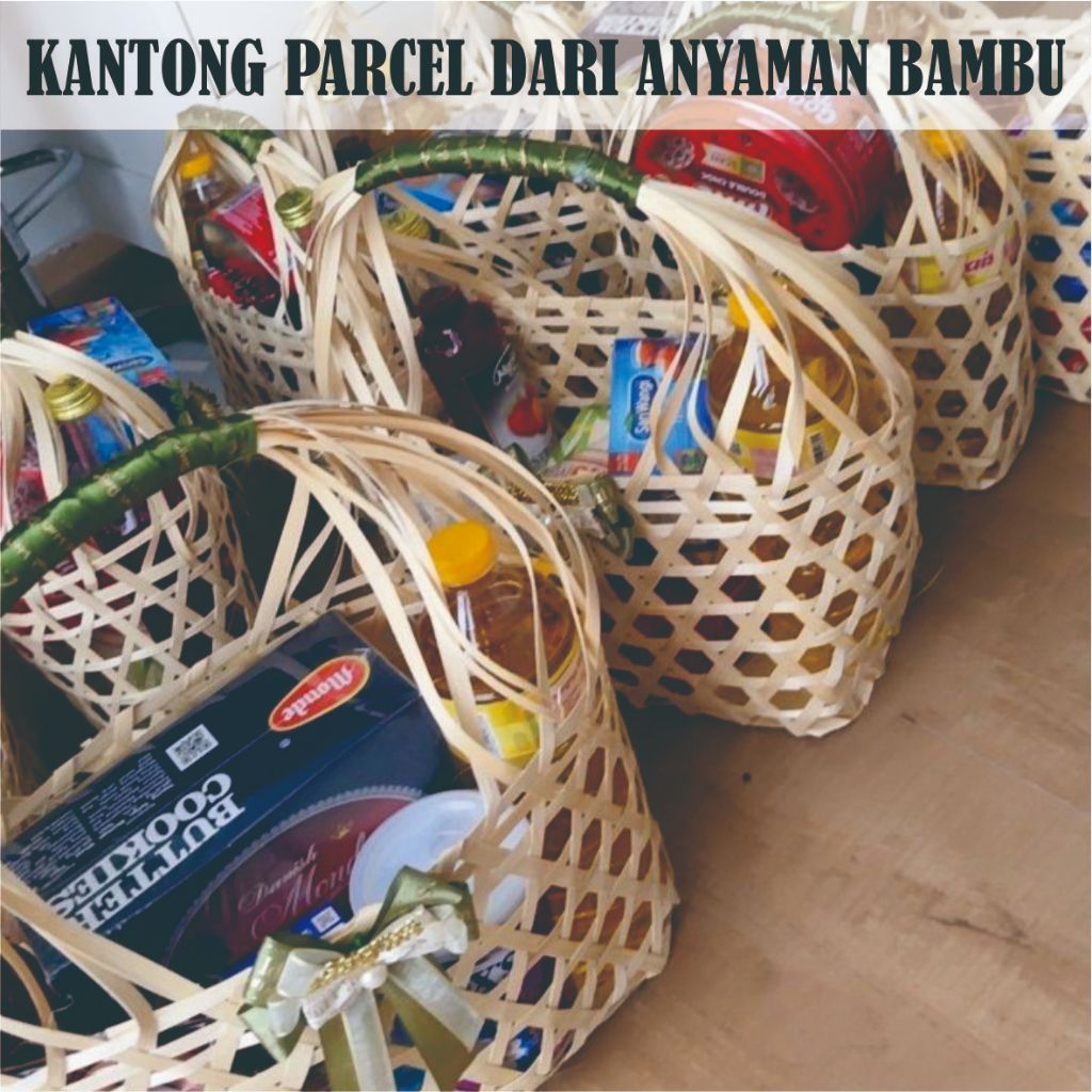 Jual tempat parcel dari bambu bentuk kantong ukuran 30 x 15 x 20 cm ...