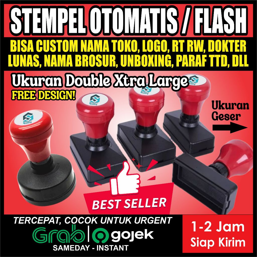 Jual STEMPEL WARNA FLASH | STEMPEL JADI TINGGAL CAP UKURAN DOUBLE EXTRA ...