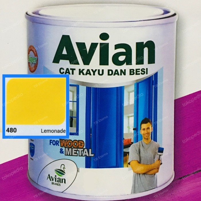 Jual AVIAN Cat Kayu & Besi High Gloss Enamel Synthetic Paint 3,6L / Cat ...