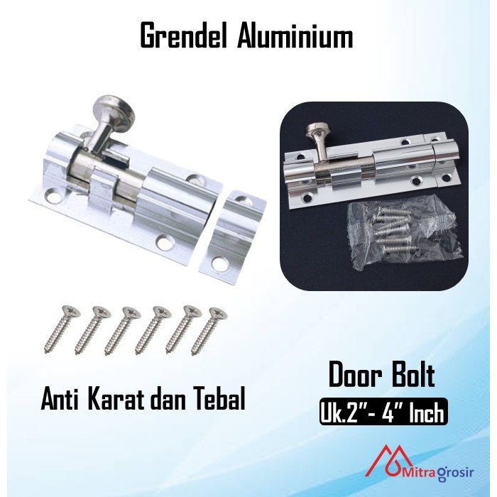 Jual Grendel Pintu Rumah / Selot Pintu Rumah Aluminium 2 / 3 /4 / Slot ...