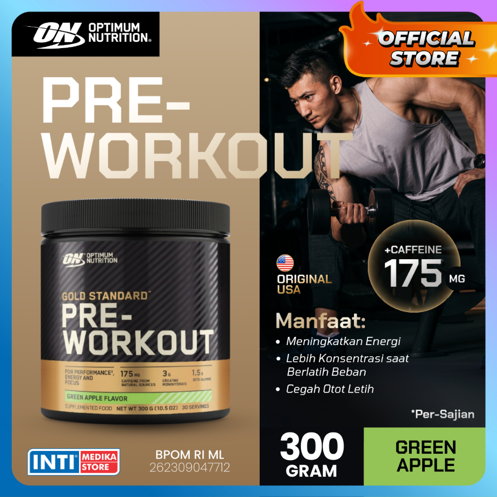 Jual ON - Gold Standard PRE-WORKOUT 300gr Creatine for Power and ...