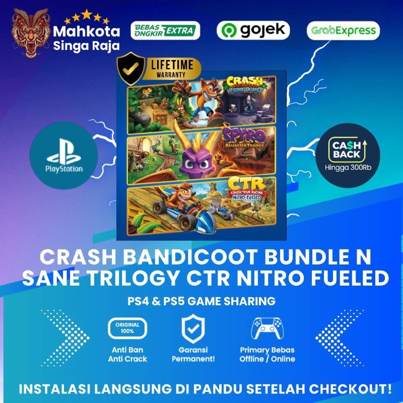 Jual Crash Bandicoot N-Sane Trilogy + Spyro Reignited Trilogy + Crash Team Racing Nitro Fueled ...