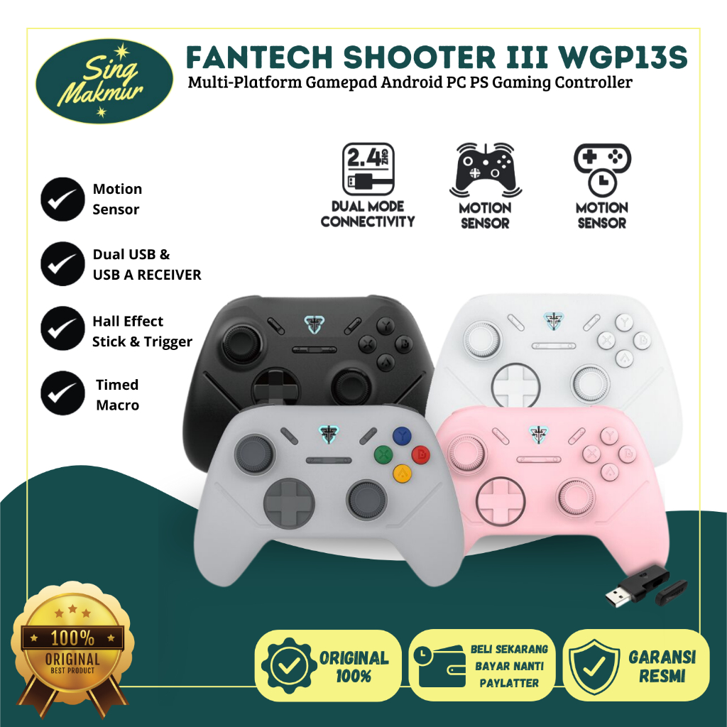 Jual Fantech Multi platform Gamepad Wireless | Android | PC | PS3 | NS ...