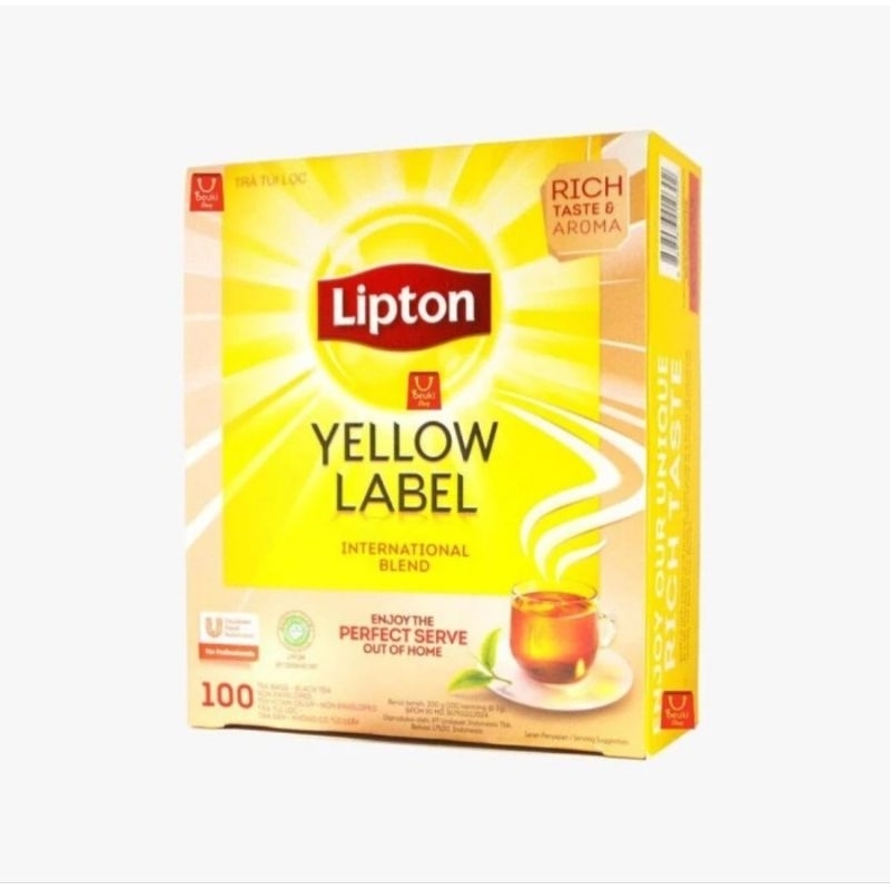 Jual Lipton Tea Yellow label non enveloped isi 100 @2gr | Shopee Indonesia