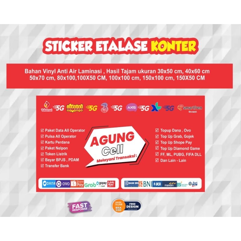 Jual Sticker Etalase Kaca Bawah konter Custom Desain | Shopee Indonesia