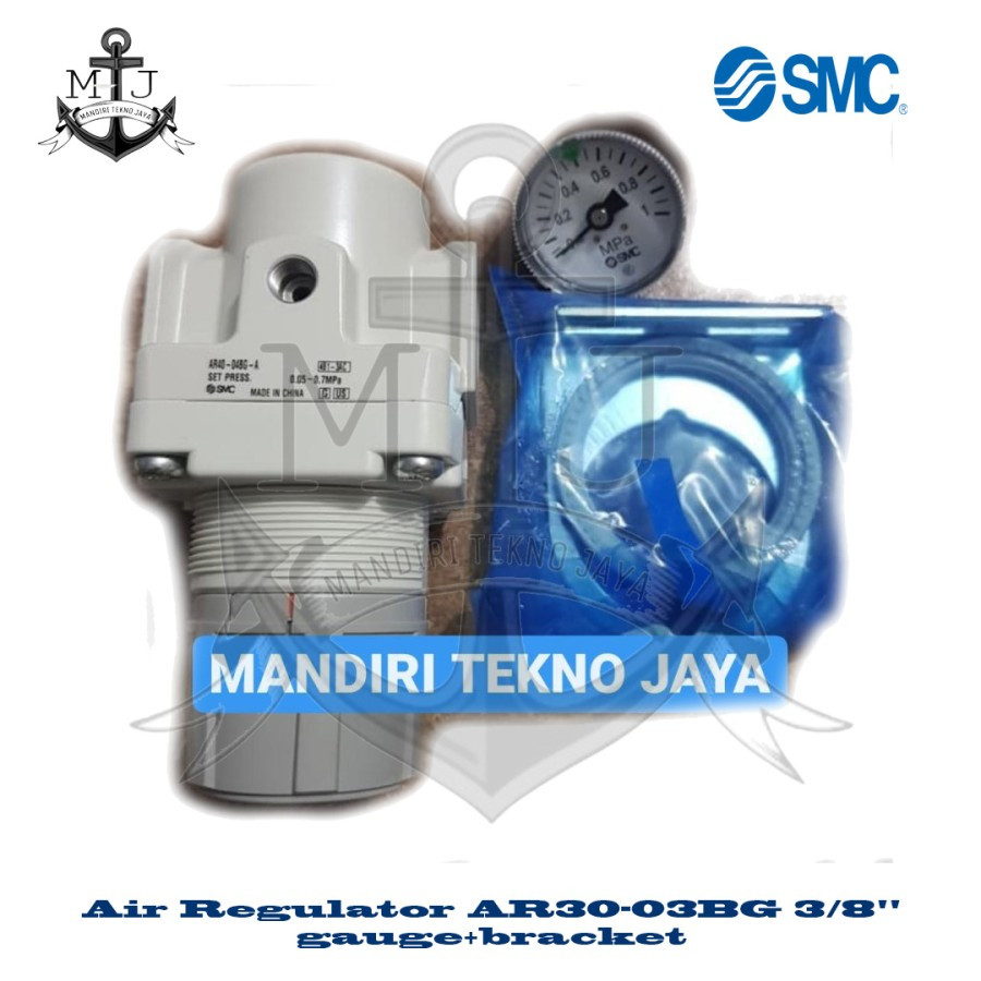 Jual Air Regulator smc AR30-03BG 3/8" gauge+bracket | Shopee Indonesia