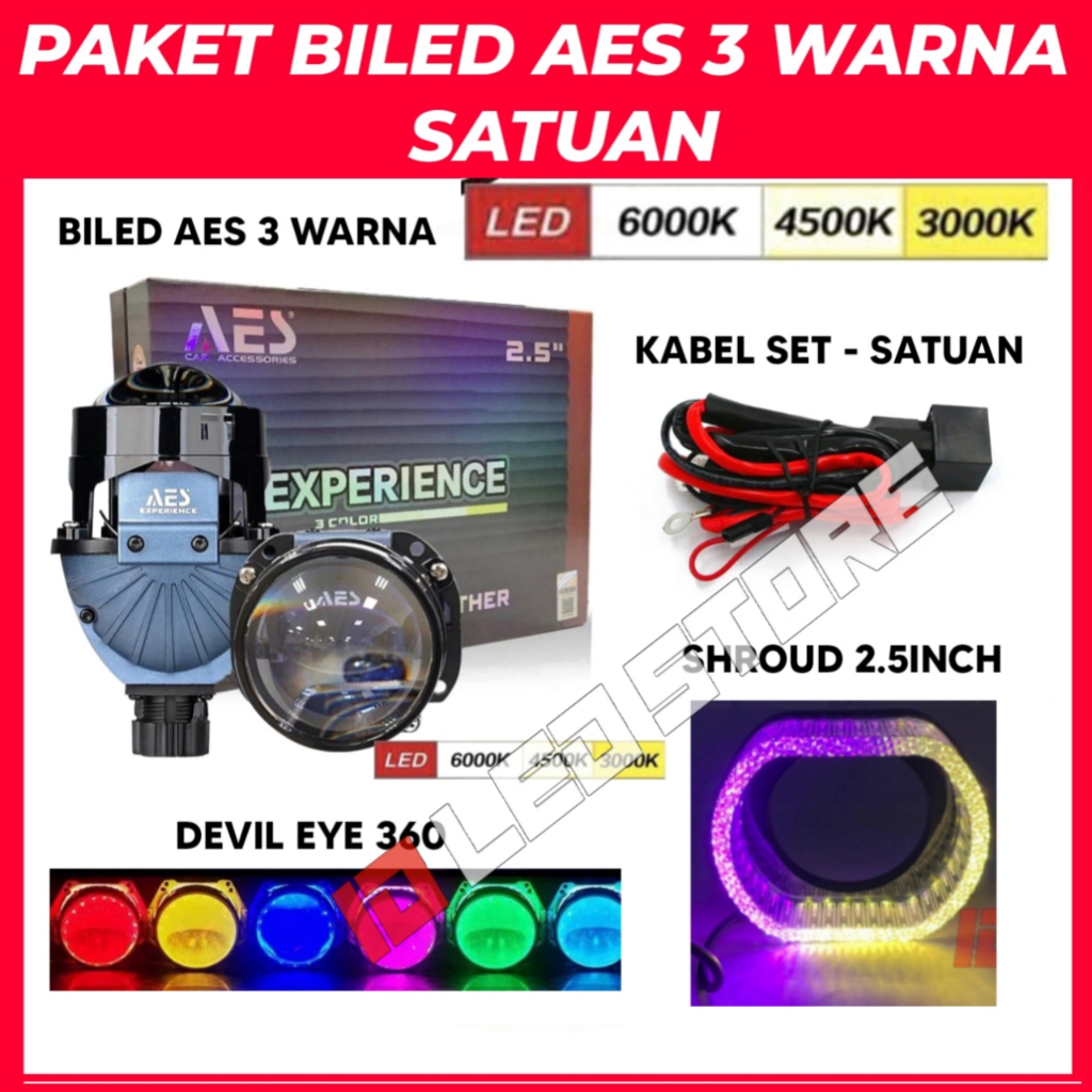 Jual Paket Komplit Biled Aes Experience 3 warna All Weather 2.5 inch 55 ...