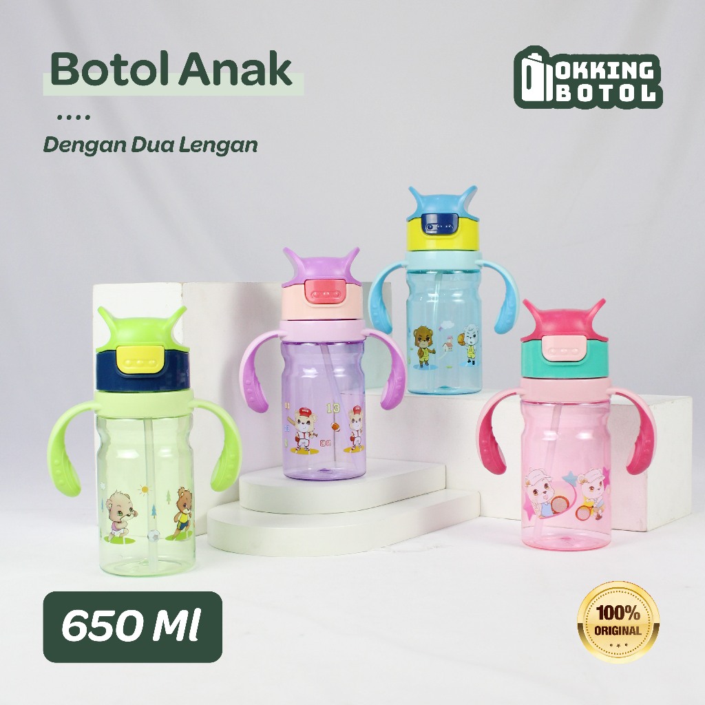 Jual BOTOL AIR MINUM ANAK GAGANG 420 ML | Tempat minum anak karakter ...