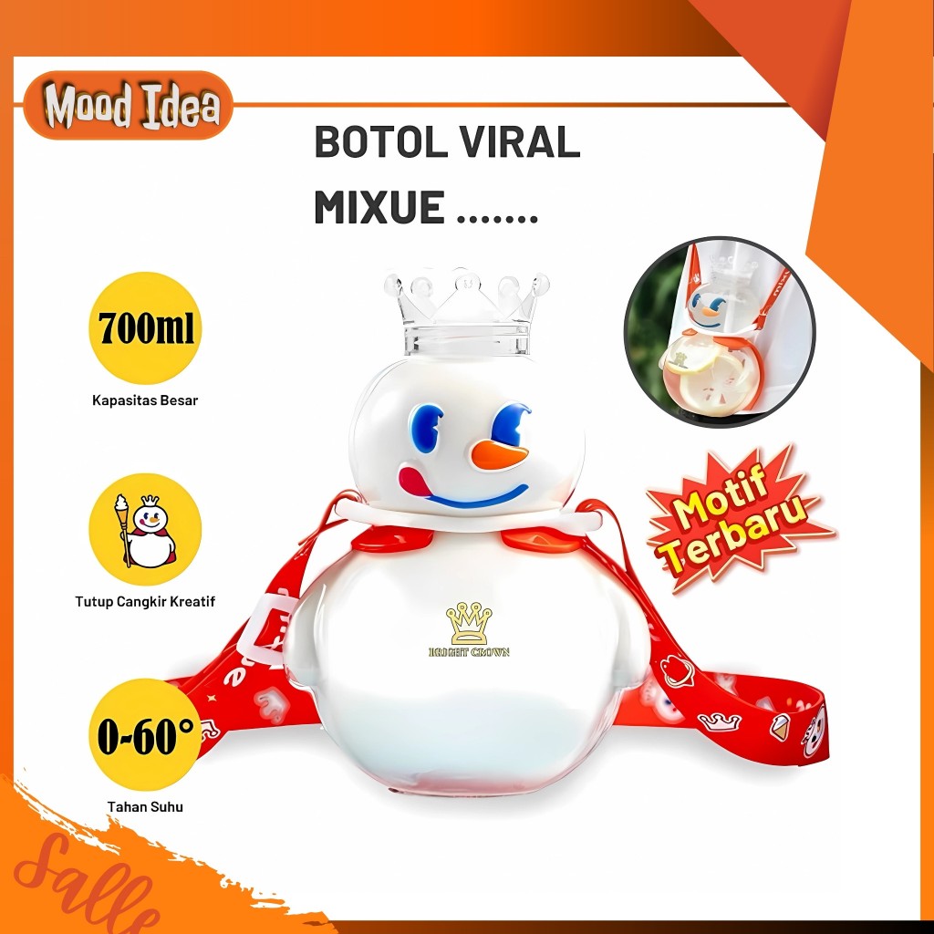 Jual Botol Mixue Viral Tempat Minum Lucu 700 1400 ML | Shopee Indonesia