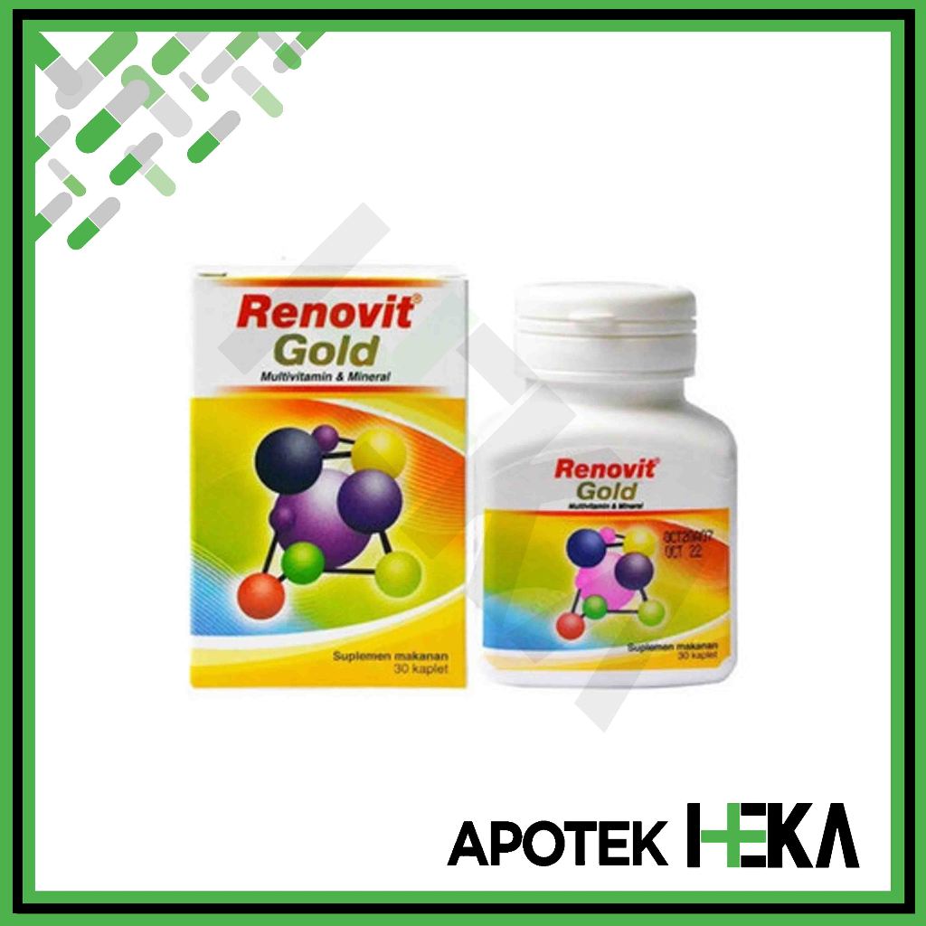 Jual Renovit Gold Multivitamin Mineral Botol Gold isi 30 Kaplet ...