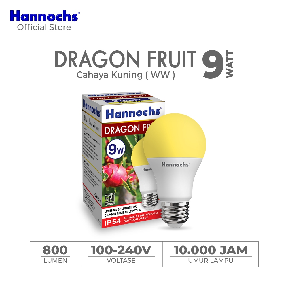 Jual Hannochs Lampu Bohlam LED Dragon Fruit 9 Watt Cahaya Kuning Buah Naga | Shopee Indonesia