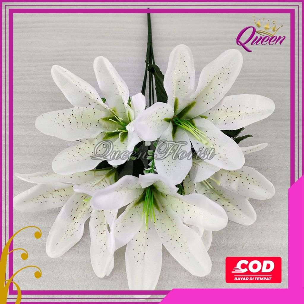 Jual SDG1 BUNGA LILY MINI CABANG 5 HIASAN ARTIFICIAL DEKORASI WEDDING ...