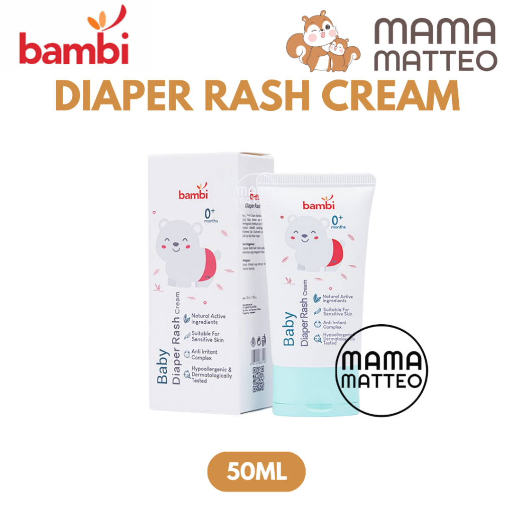 Jual BAMBI Baby Diaper Rash Cream 50ml / Krim Ruam Popok / BAMBI BANDUNG | Shopee Indonesia