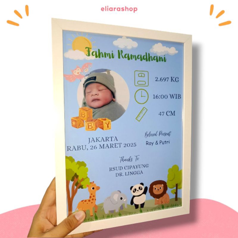 Jual Cetak photo newborn potrait | Biodata baby newborn | Bingkai foto ...