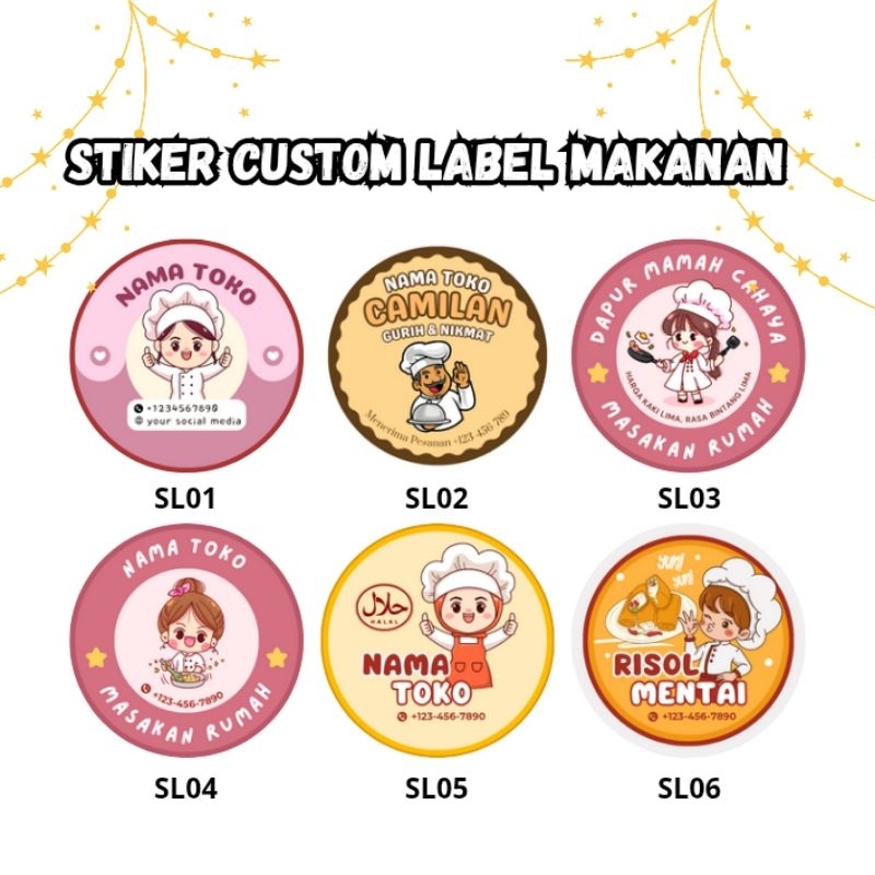 Jual Label Makanan / Cetak Stiker Bulat Custom /Sticker Label Logo ...