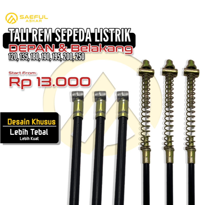 Jual Tali kawat rem Depan / Tali kawat rem Belakang sepeda listrik dan ...