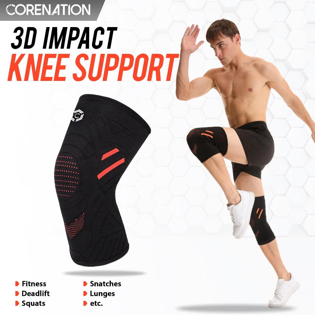 Jual CoreNation Knee Support Anti Slip 3D High Impact | Kinesio - Deker ...