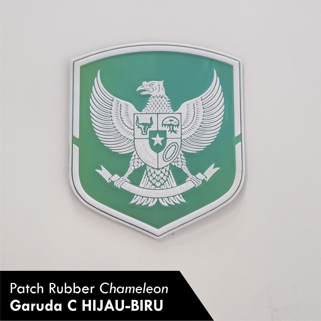 Jual Logo Garuda H HIJAU BIRU Chameleon logo karet timbul patch rubber ...