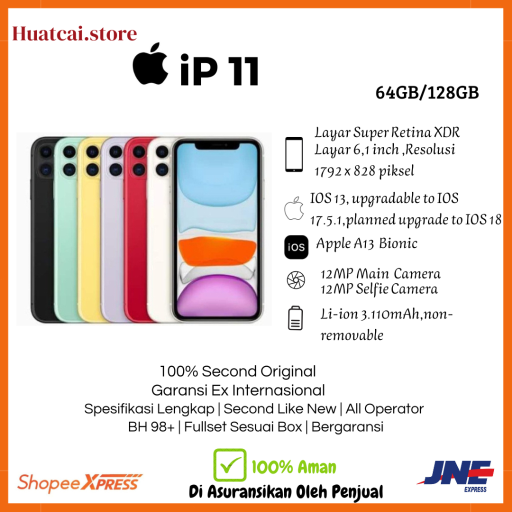 Jual Ip 11 128GB/64GB Original 100% Kondisi Mulus Jaringan Aman Bergaransi. | Shopee Indonesia