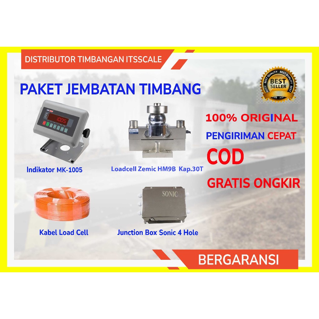 Jual Jembatan Timbang Satu Paket Indikator, Load Cell Zemic HM9B, Kabel, Junction Box | Shopee ...