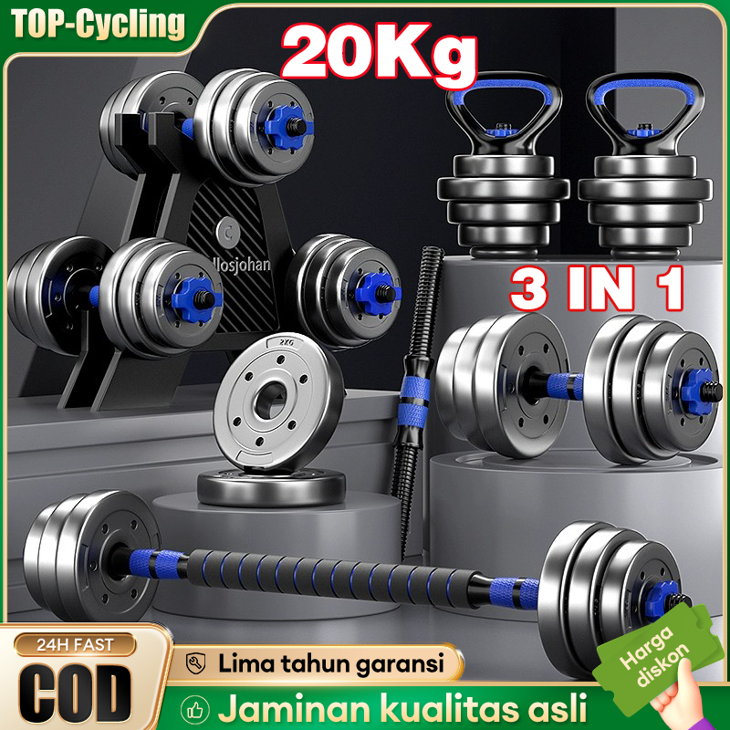 Jual Anchi⭐Spot barang⭐Dumbbell set 10KG/20KG/30KG/40KG peralatan fitness barbel set 20 kg ...