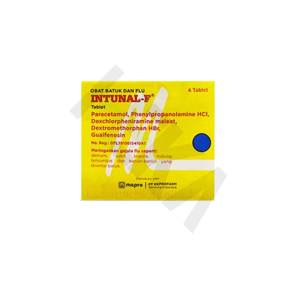 Jual Intunal F Forte Kuning Tablet Strip isi 4 Tablet - Obat Flu Bersin ...