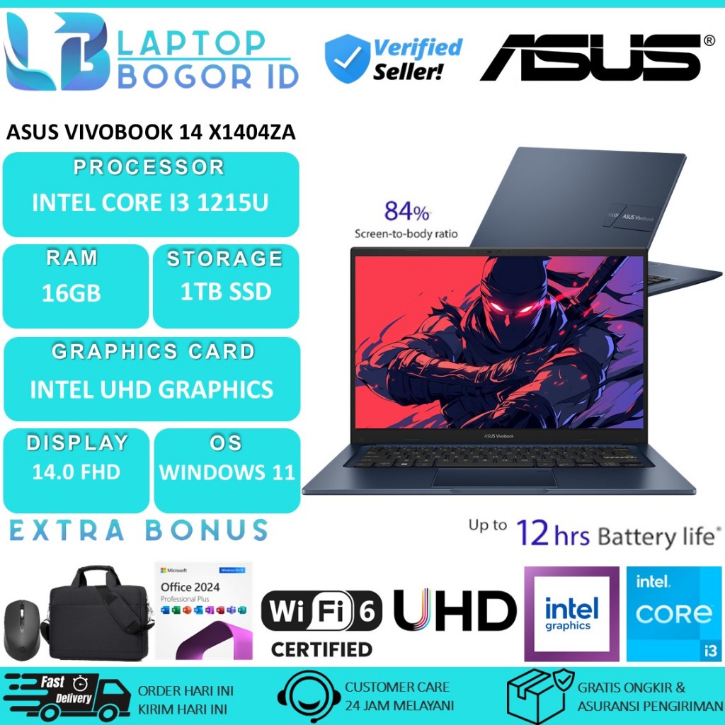 Jual Laptop Asus Vivobook 14 X1404ZA Intel Core i3 1215U 16GB 512GB 14.0 Inch Full HD Windows 11 ...
