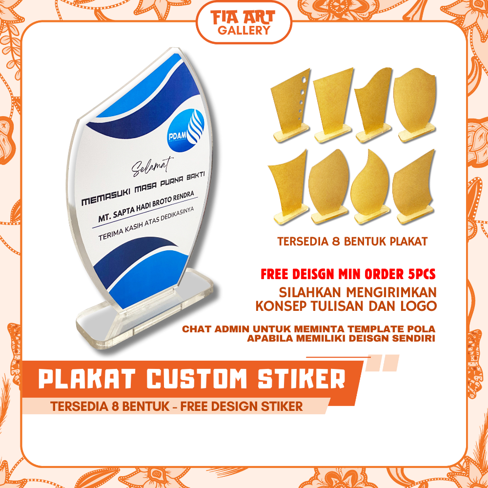 Jual Plakat Akrilik Custom Stiker Souvenir Kenang Kenangan Hadiah ...
