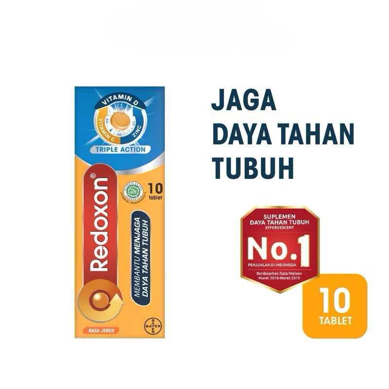 Jual Redoxon Vit C Triple Action 10 Tablet Rasa Jeruk Menjaga Daya ...