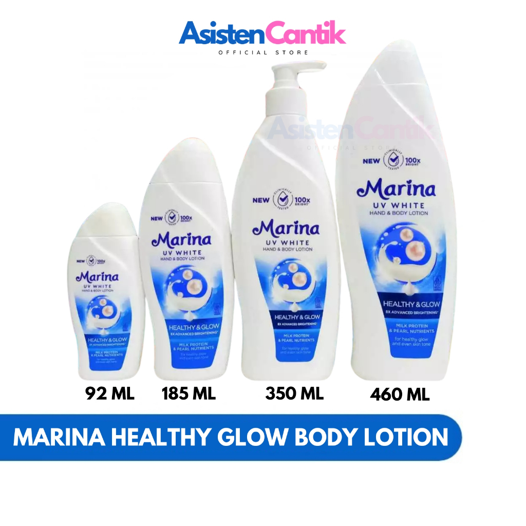 Jual MARINA UV White Healthy & Glow Hand Body Lotion | Marina Biru Body ...