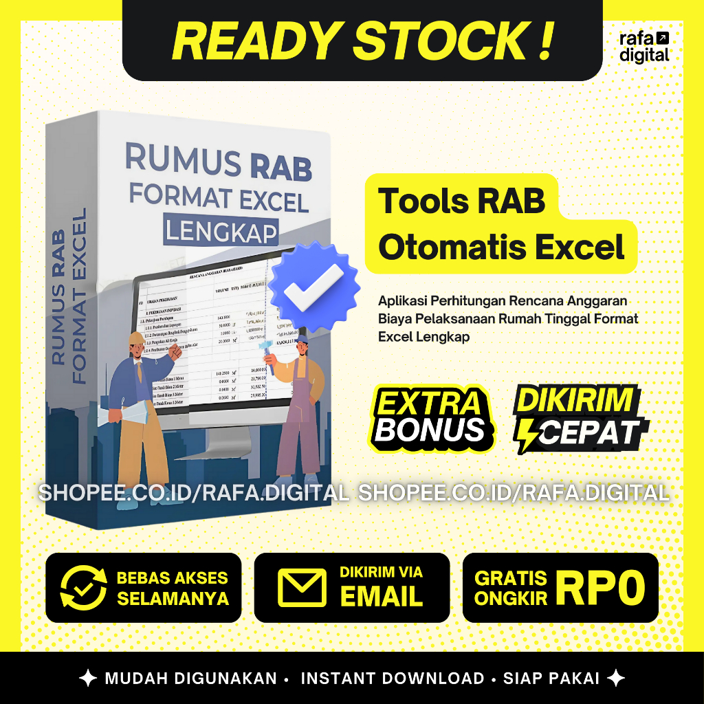 Jual TOOLS RAB OTOMATIS EXCEL - Aplikasi Perhitungan Rencana Anggaran Biaya Pelaksanaan Rumah ...