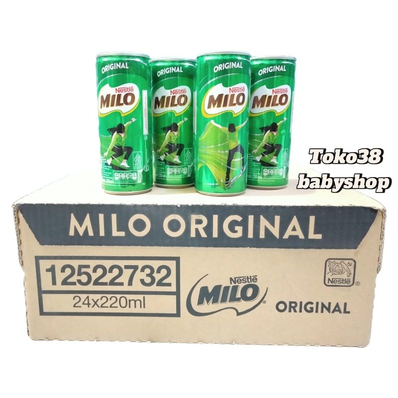 Jual Susu Milo kaleng cokelat 0riginal & Calcium 220ml (1dus isi 24 ...