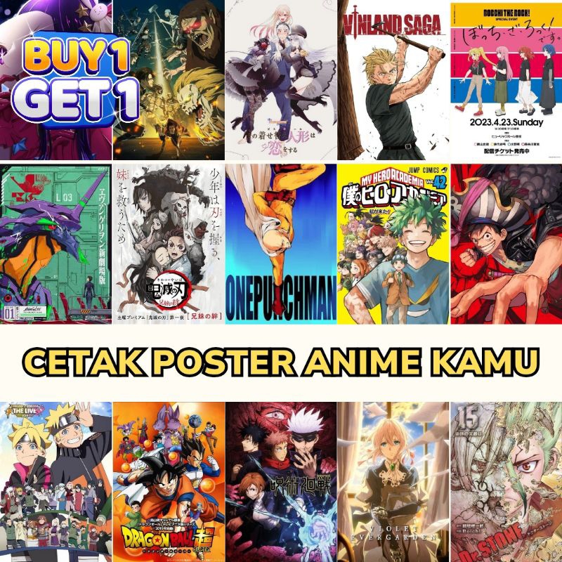 Jual CETAK POSTER ANIME FAVORIT MU DISINI | Shopee Indonesia
