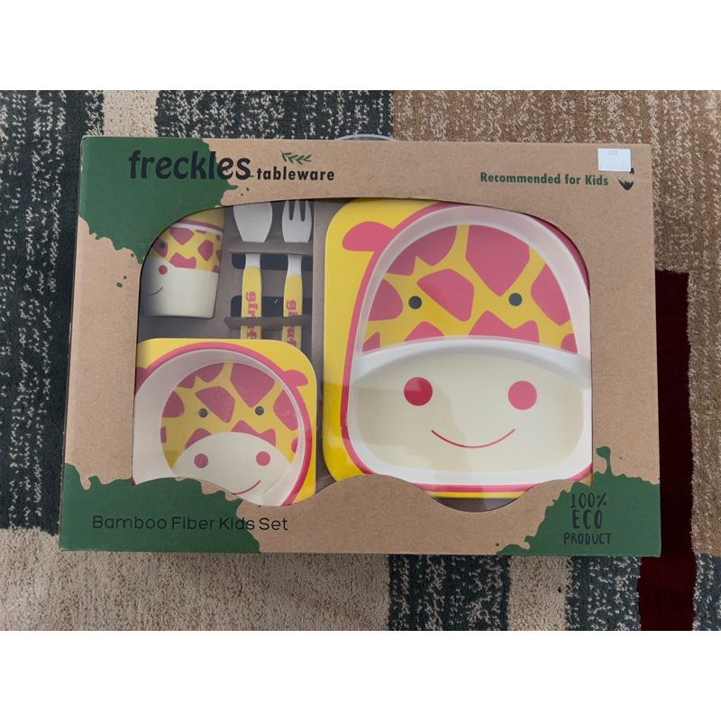 Jual Freckles Tableware Feeding Set Piring Anak Bamboo fiber alat makan bayi | Shopee Indonesia
