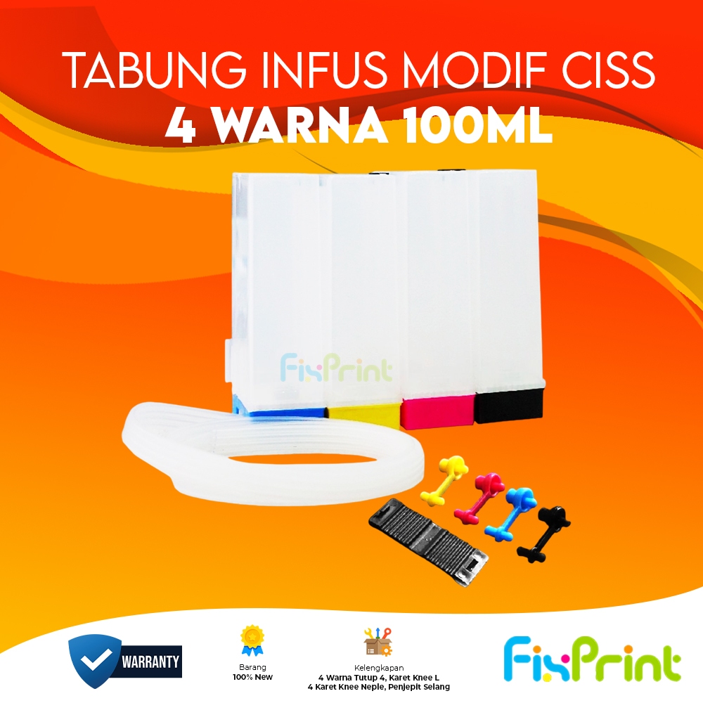 Jual Tabung Infus Printer 4 Warna 100ml Ink Tank | Shopee Indonesia