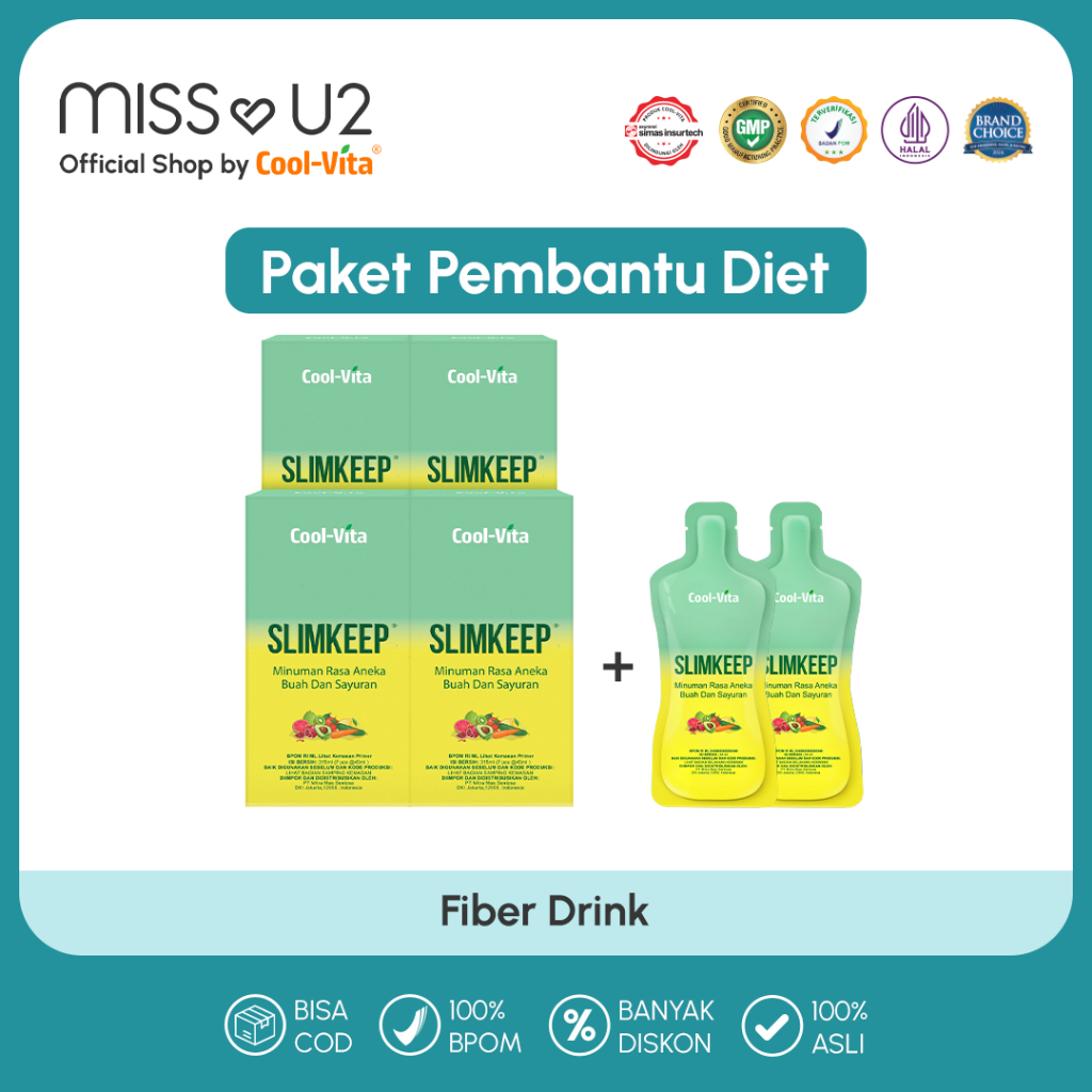 Jual [30 Pouch] COOLVITA ORIGINAL SLIMKEEP MinumanFiber Detox dengan ...