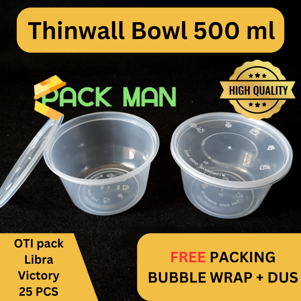 Jual Thinwall Bowl Bulat / Mangkok Plastik 500 ml | Shopee Indonesia