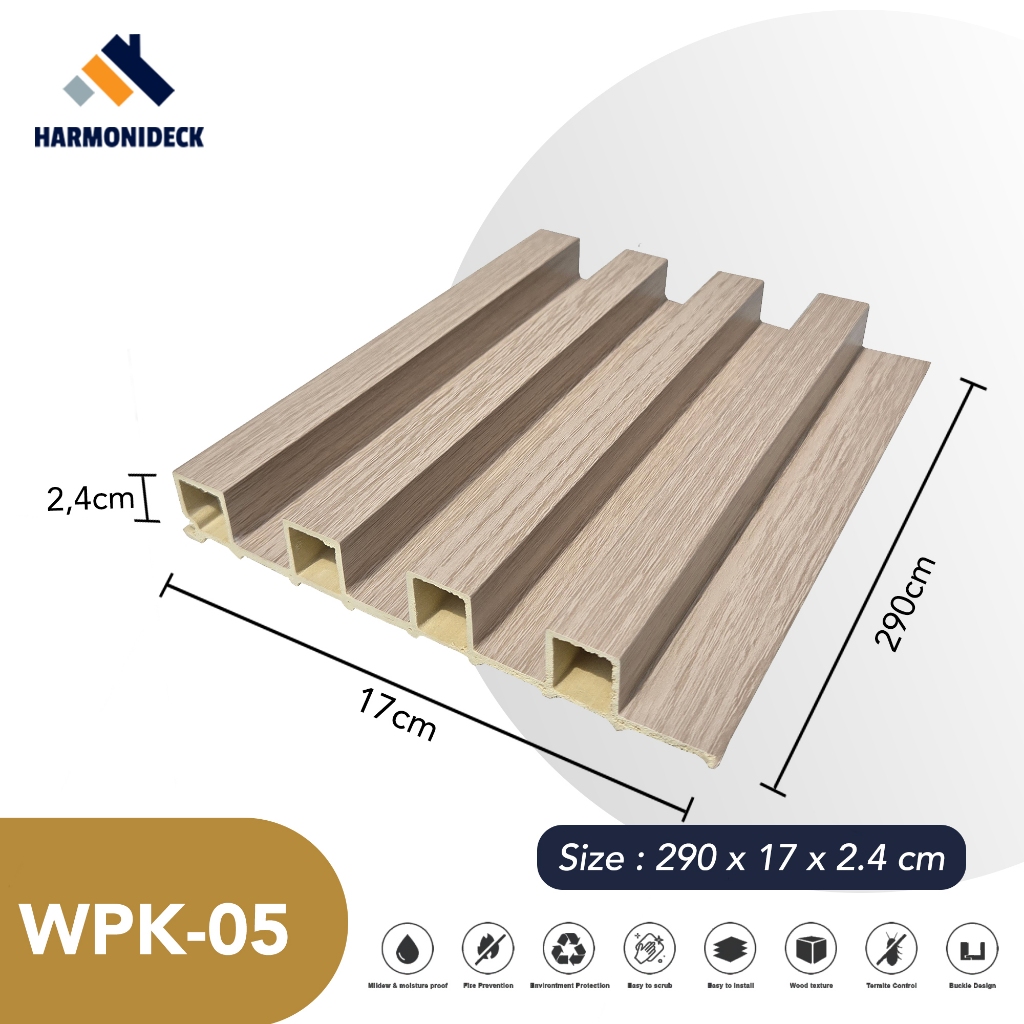 Jual Wood WPC Wall panel 2.9Meter*16Cm Dekorasi Dinding Anti Rayap Dan Anti Air WPC Aestetic ...