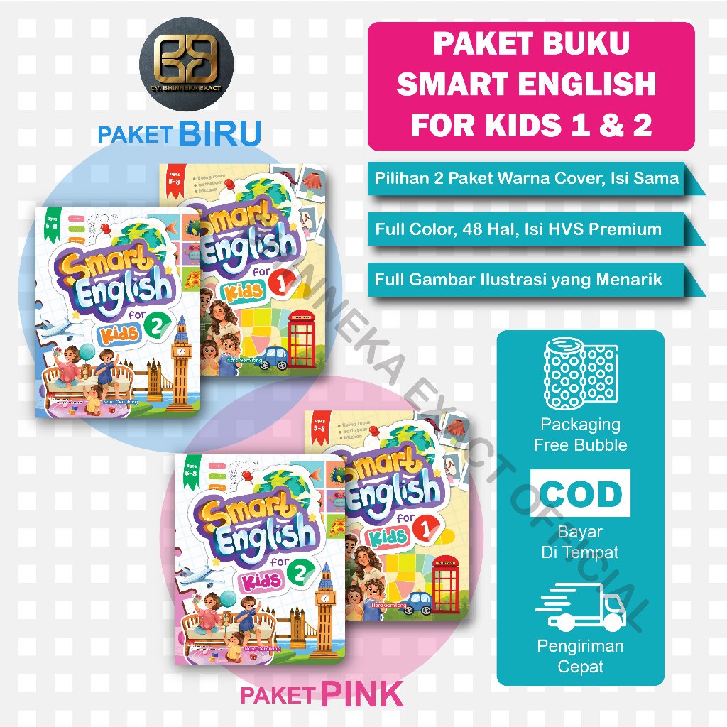 Jual Paket Buku Smart English untuk Anak Level 1 & 2 (1 Paket isi 2 ...
