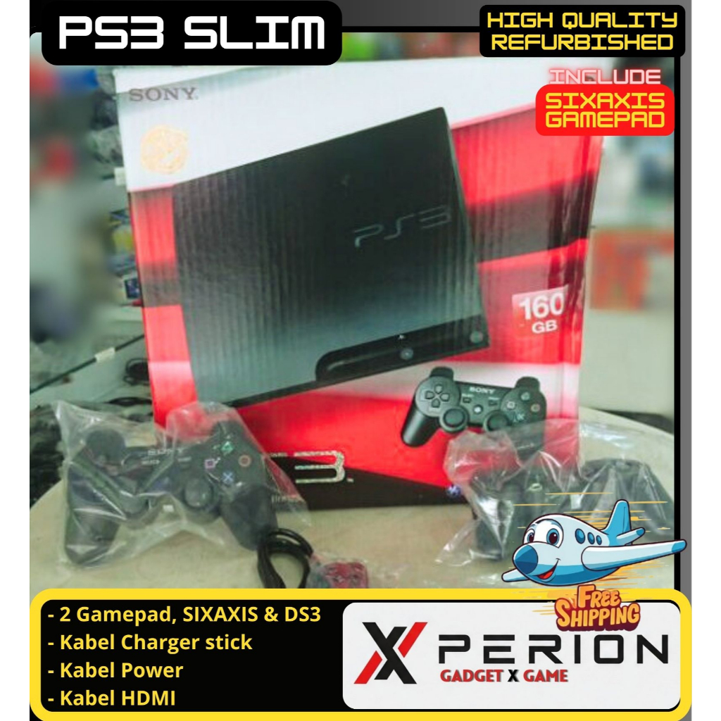 Jual SONY Playstation PS3 Slim Refurbished dengan SIXAXIS | Shopee Indonesia