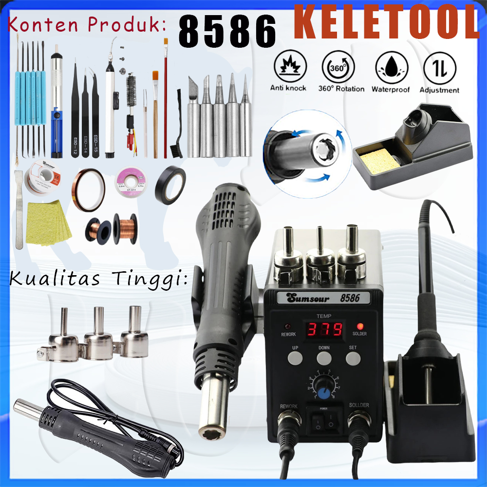 Jual 858D 8586 110V Stasiun Solder Dua-dalam-satu Tampilan Digital SMD ...
